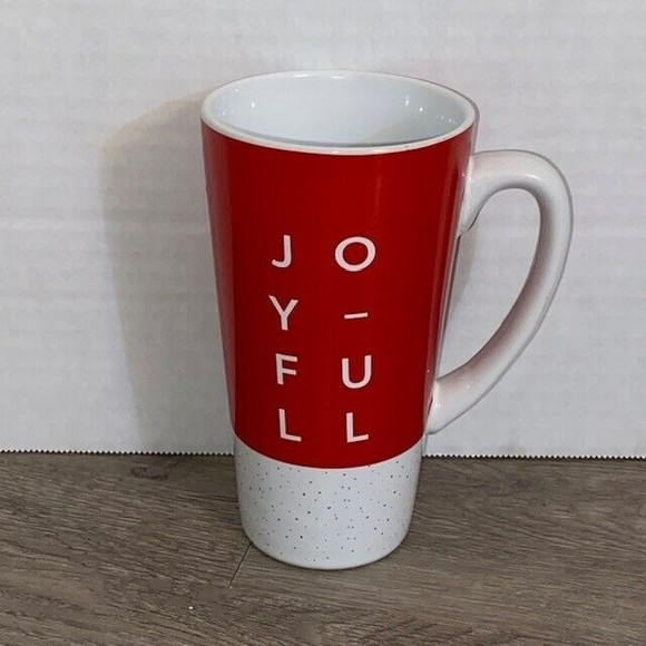 Starbucks | Dining | Starbucks Joy Full 27 Christmas Red White Mug 14 Oz Holiday | Poshmark